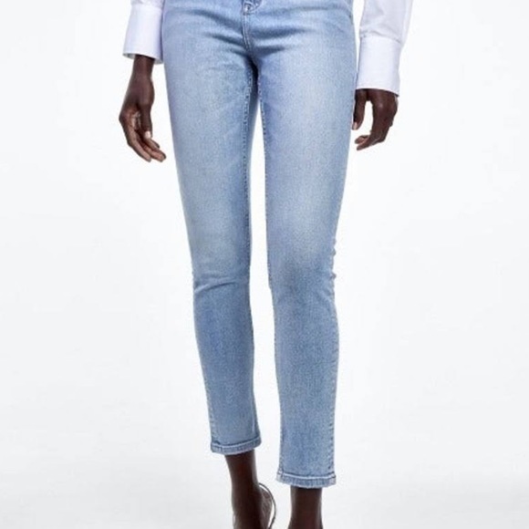 Zara | Jeans | Zara High Rise Skinny Flawed Blue Jeans Sz 4 | Poshmark